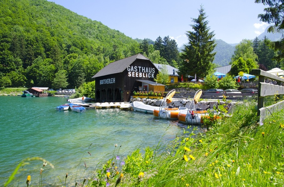 Gasthaus Seeblick Bootsverleih Schwimmende Almhütte Stausee Klaus 22 ...