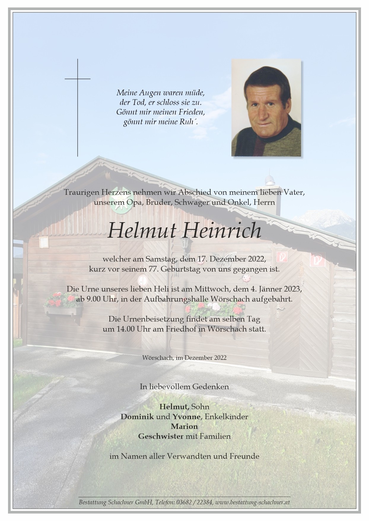 Todesfälle (Bestattung Schachner)